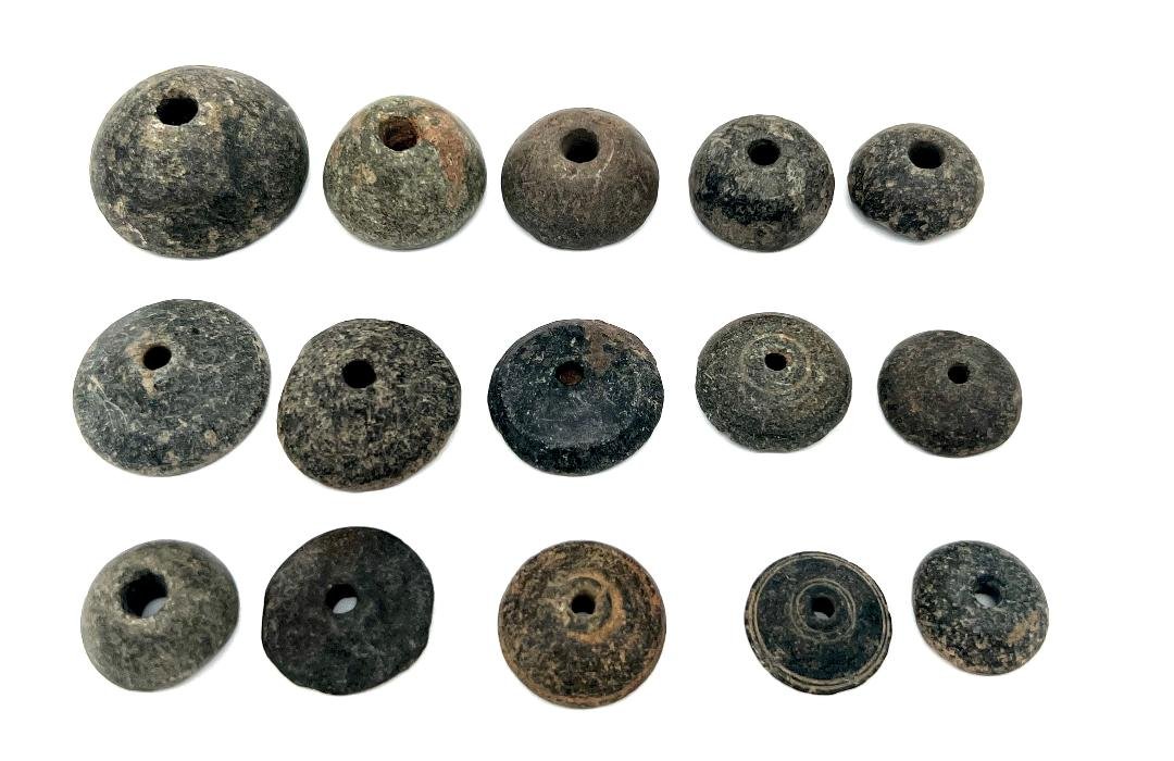 Lot Of 15 Ancient Roman Stone Spindle Whorls Auction