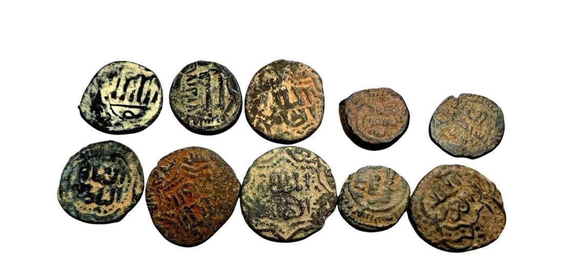 Lot Of 10 Ancient Islamic Bronze Coins. Auction