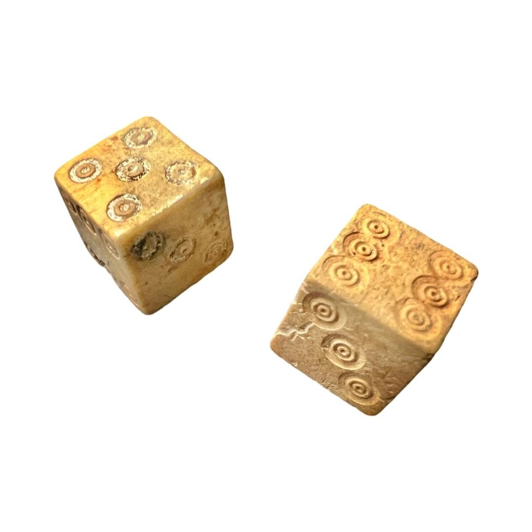 Pair Of Roman Bone Gaming Dice. Auction