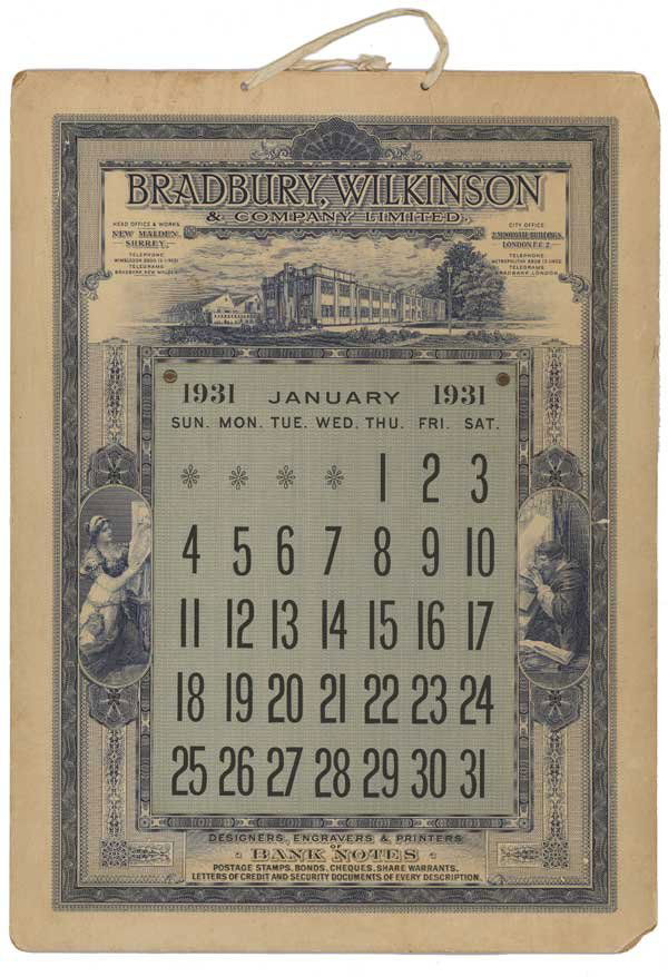 1378: 1931 CALENDAR
