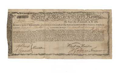 Continental Army "commodities Bond"