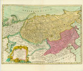 Hand Colored Map Of The Russian Empire