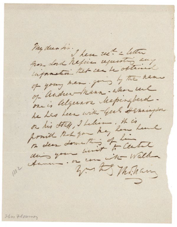 122: 1812 WAR HERO THOMAS FLOURNOY ALS