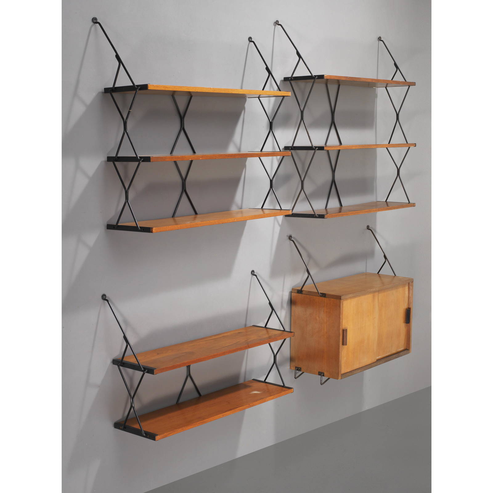 Isa Wooden And Metal Modular Bookcase Auction
