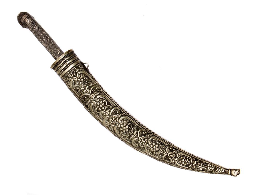 GREEK DAGGER WITH SILVER MOUNTS, 19TH C.