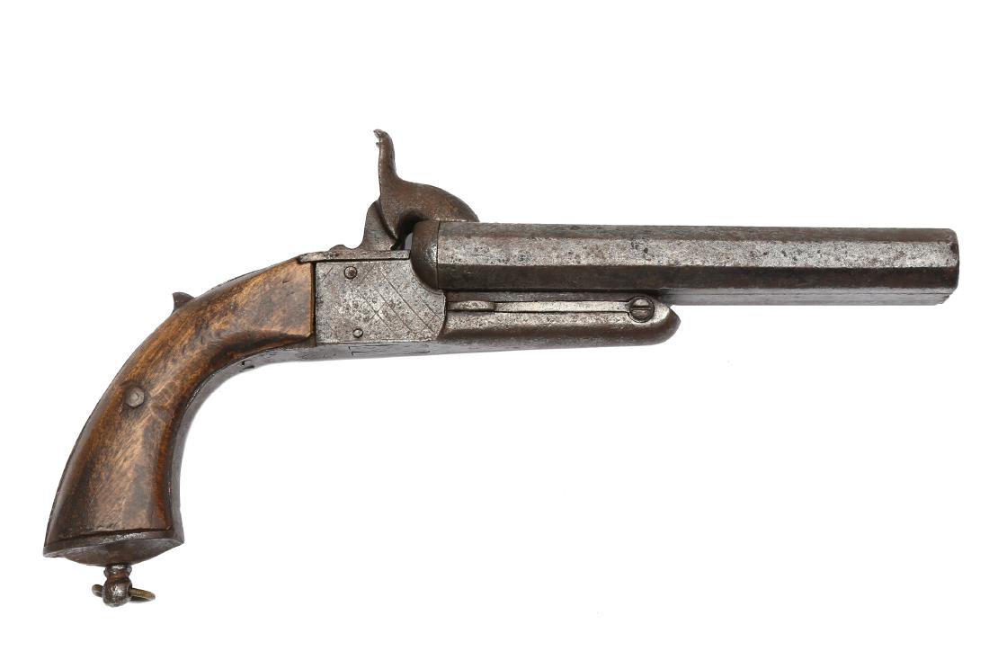 ANTIQUE SPANISH DOUBLE-BARREL HOWDAH PISTOL