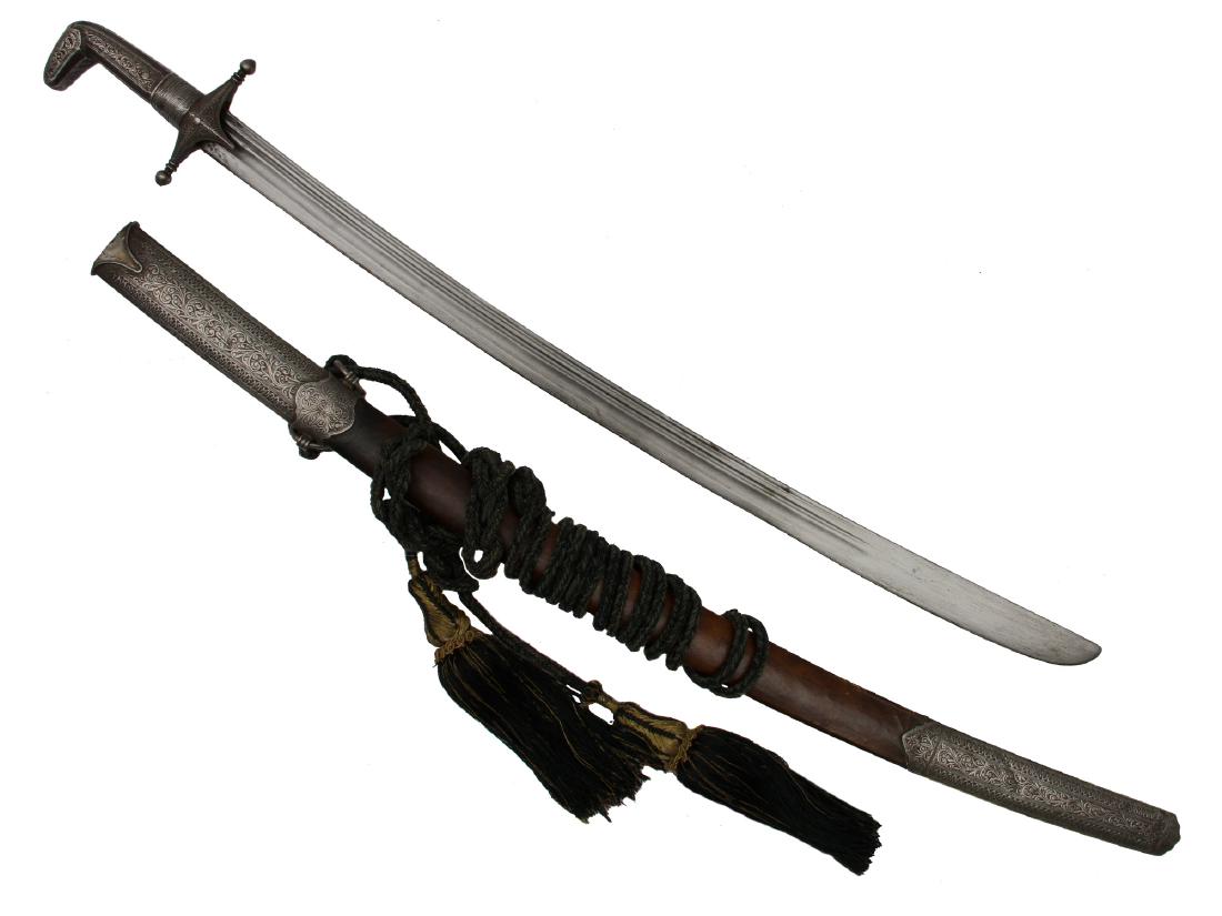 SAUDI ARABIAN SAIF SWORD IN SILVER MOUNTS