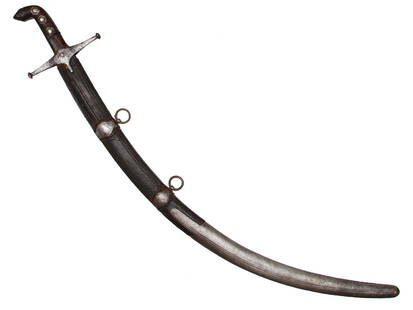 An Ottoman Turkish Islamic Shashka Sword Silver Mounts