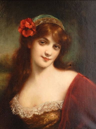 A MAX SCHOTT ART NOUVEAU OIL PAINTING OF A LADY, 19 CEN - Dec 04, 2022 ...