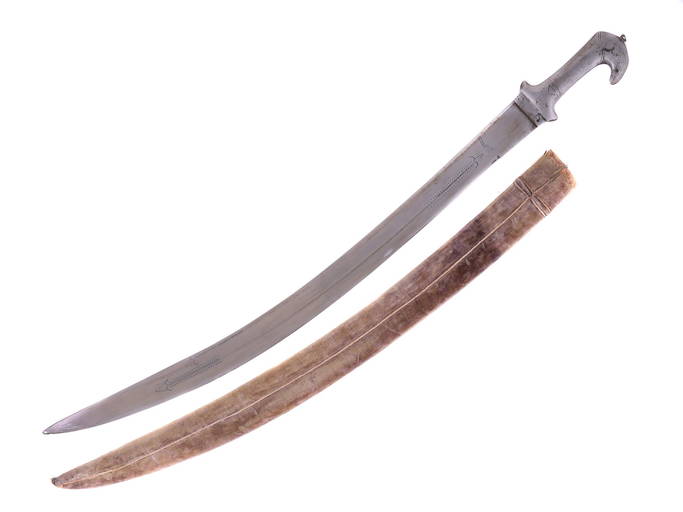 An Indian Sword With A Steel Bird Shaped Hilt, 19th Cen.