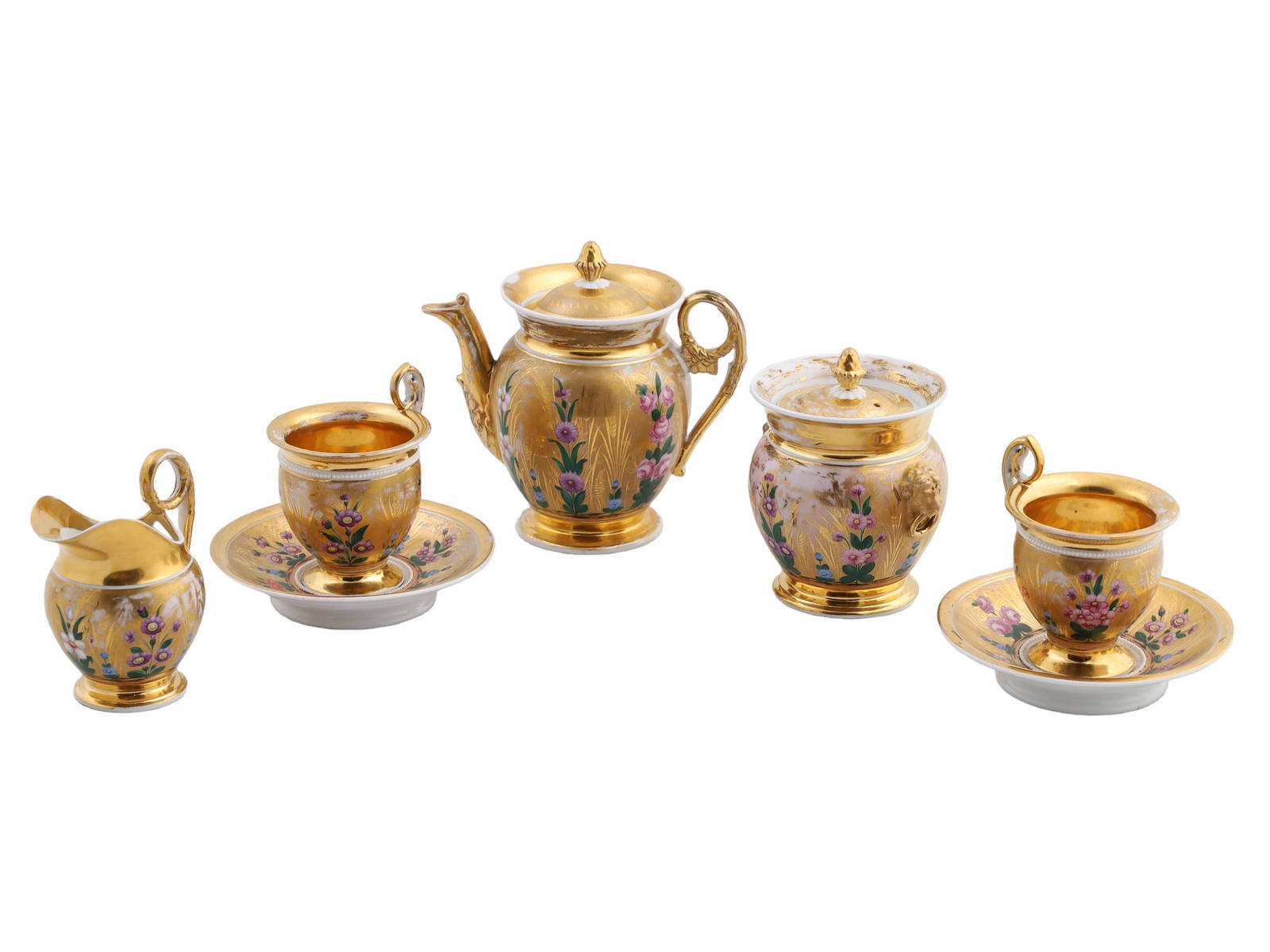 An Early Russian Porcelain Tea Set By Gardner, 19th Cen. Auction