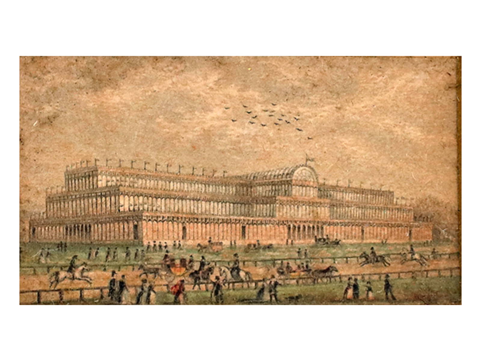 A George Baxter Miniature Painting Of Crystal Palace C 1851 Auction