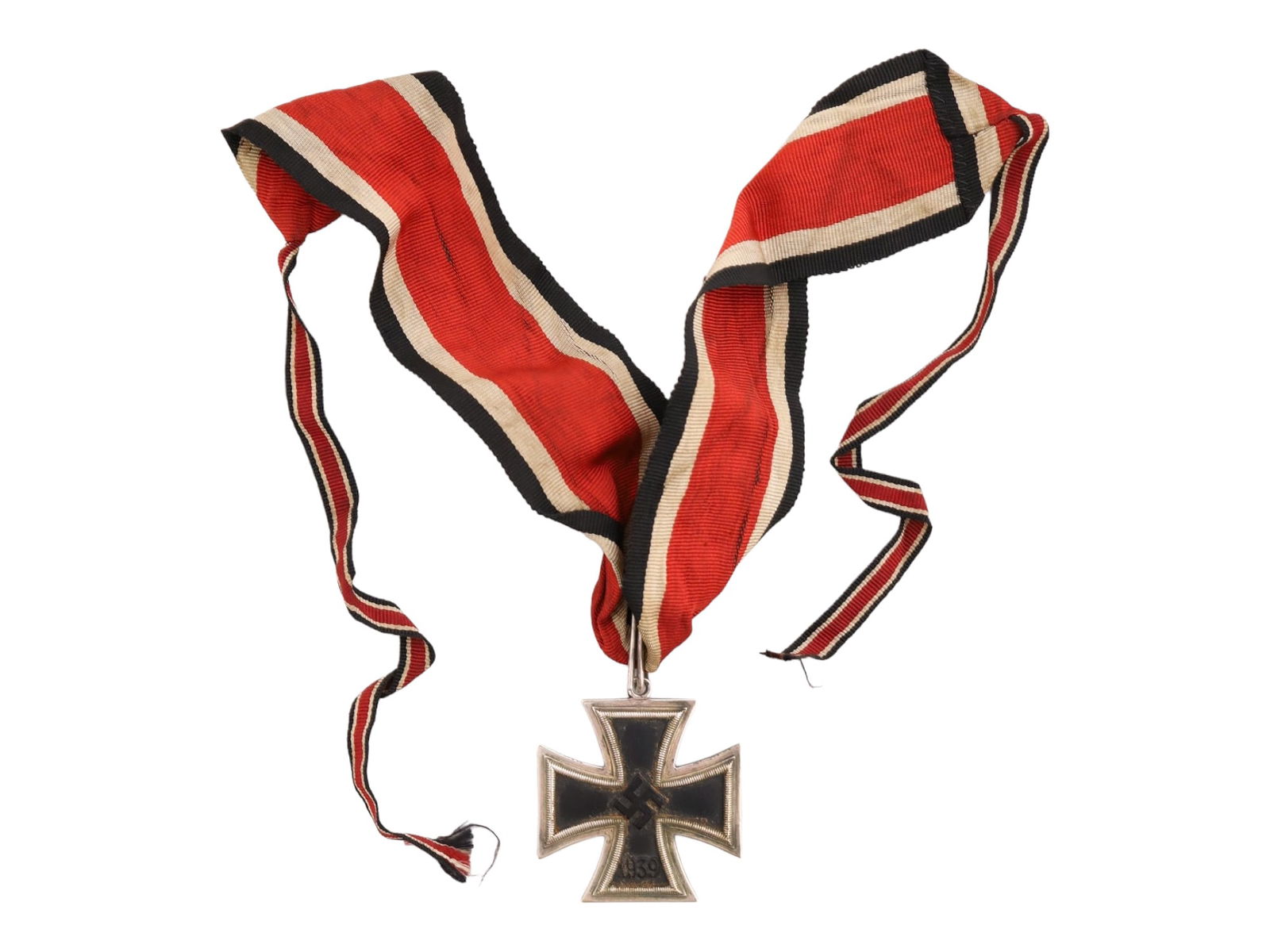 A Ww2 German Knight's Cross With Ribbon, 800 Marked Auction