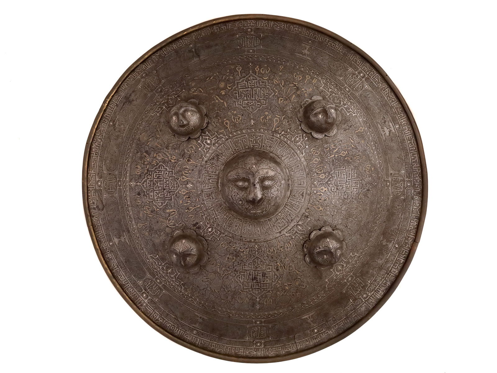 A Massive Silver-inlaid Ceremonial Dhal Shield, India, 19th Cen. Auction