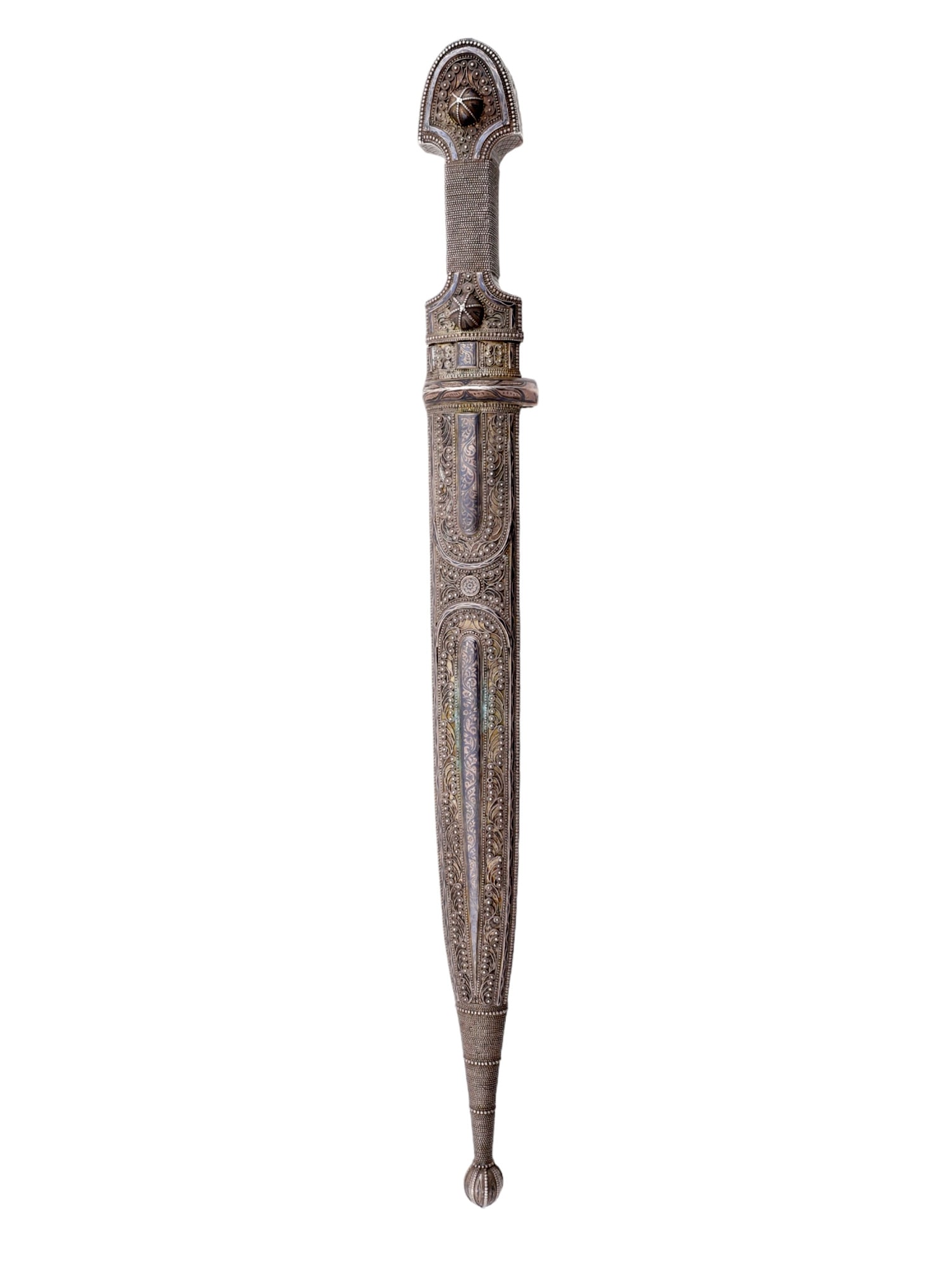 A Caucasian Silver-mounted And Filigree Dagger, 19th C. Auction