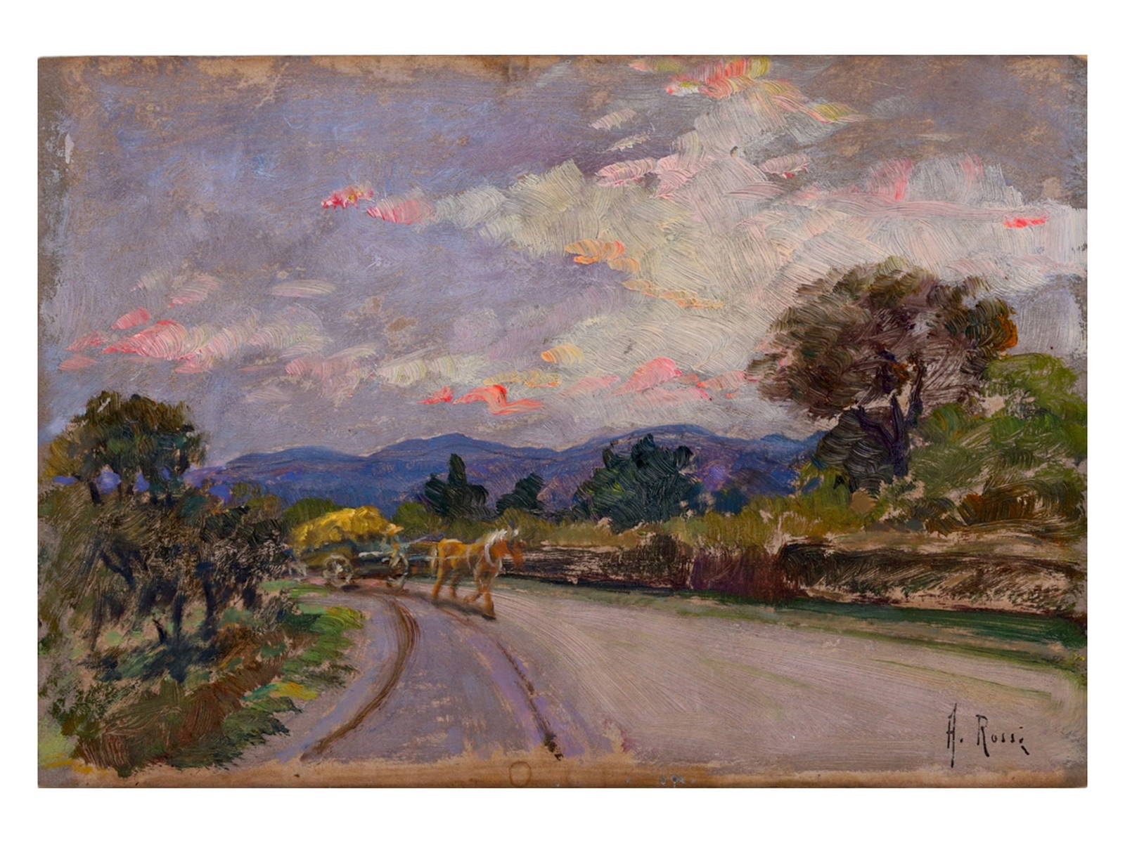 An Oil On Board Painting By Alberto Rossi, Italian, Ca. 1900 Auction