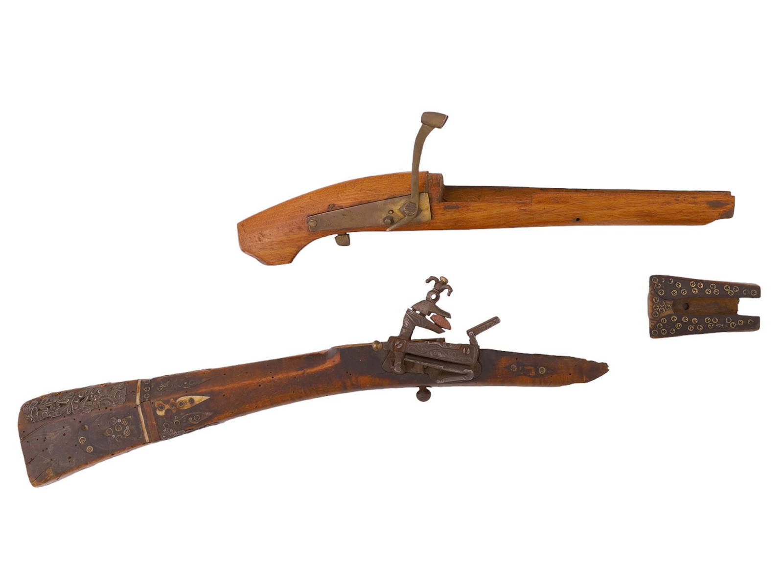 A Lot Of Turkish And Indian Flintlock/matchlock Gun Parts Auction