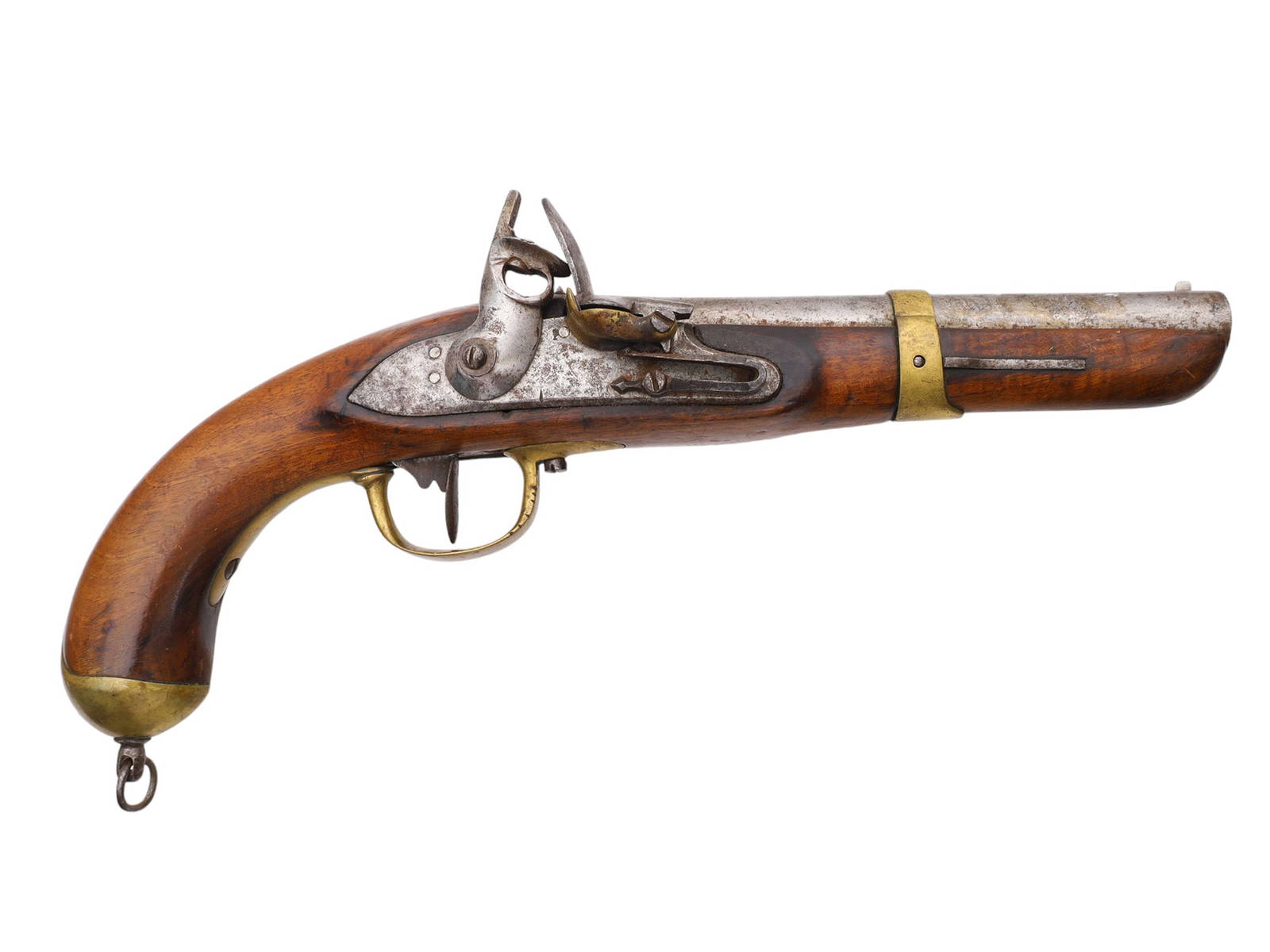 A French Flintlock Pistol With Belgian Proof Marks, 19th C. Auction