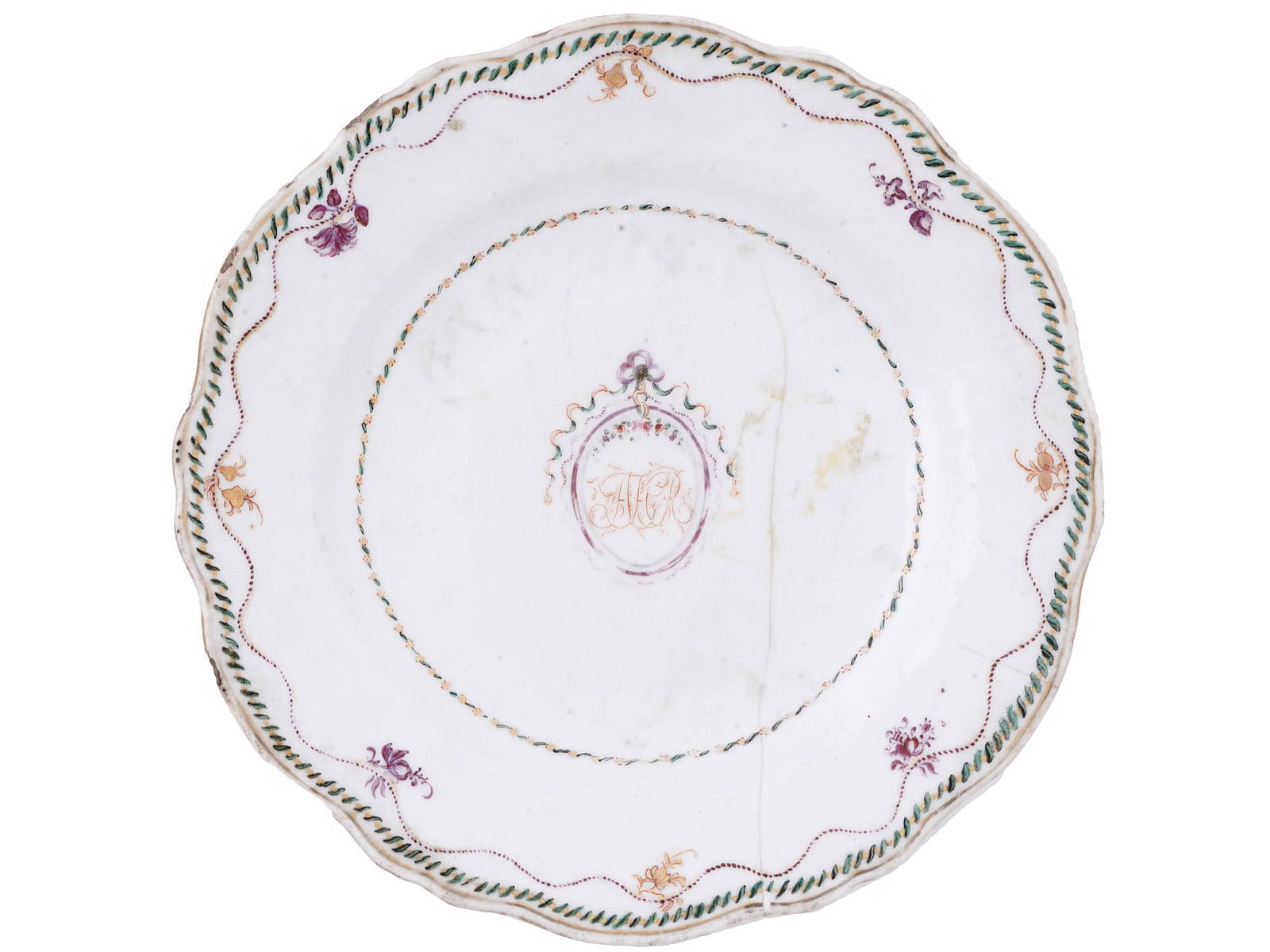 An 18th Century Chinese Imitation Lowestoft Bread Plate Auction