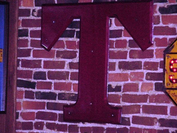 Large Letter "t" Beveled Edge.