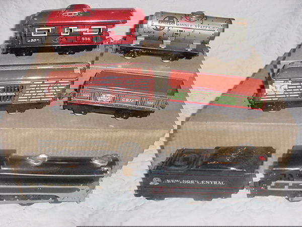 131: Marx Train Set #3987 No track+transformer 4 cars E