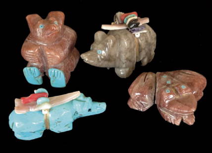 Collection Of Carved Zuni Fetishes