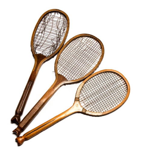 Three Fishtail Lawn Tennis Racquets, A Slazenger