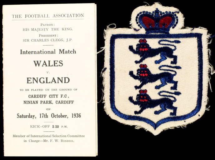 Shirt Badge And Itinerary For Bert Sproston's England
