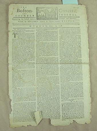 3: Boston Gazette, and Country Journal, 1778
