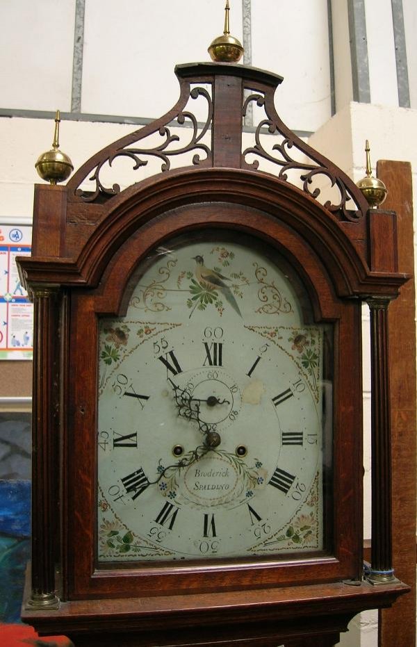 766: BRODERICK, SPALDING, AN OAK LONGCASE CLOCK