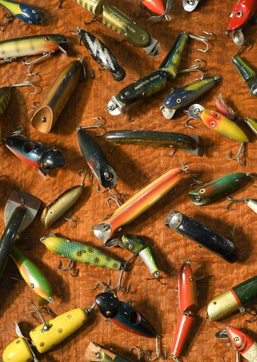 A Good Collection Of Vintage Lures And Pike Plugs, Early To Mid 20th ...