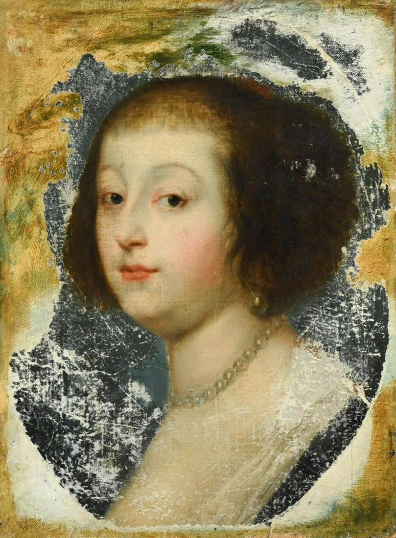 After Sir Anthony Van Dyck An Unfinished Portrait Of Bã©atrice De Cusance, Princess Of ...