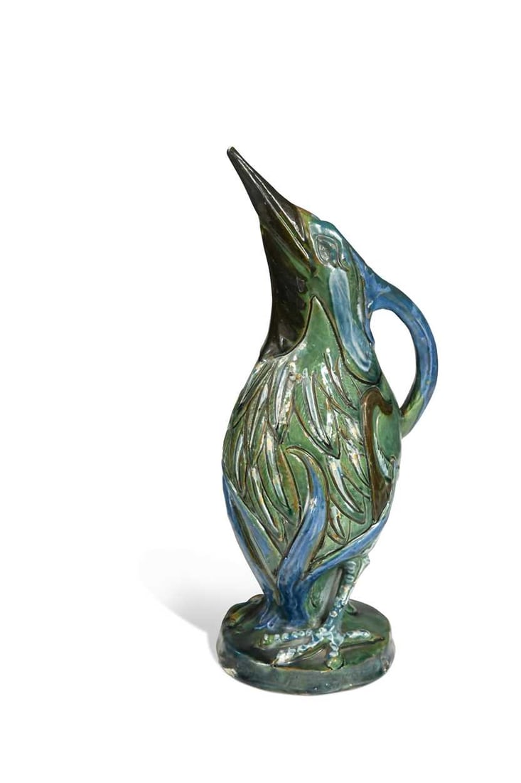 C.h. Brannam For Barum Pottery, An Art Pottery Kingfisher Jug, 1898 ...
