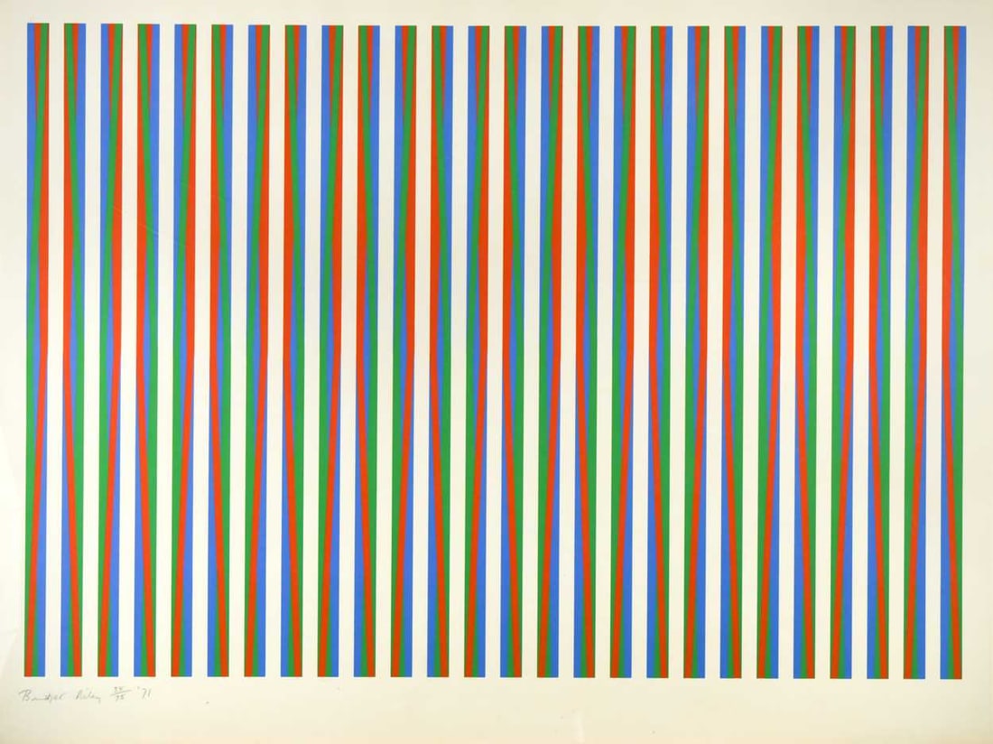§ Bridget Riley Ch, Cbe (1931-) Firebird, 1971 Signed 'bridget Riley ...
