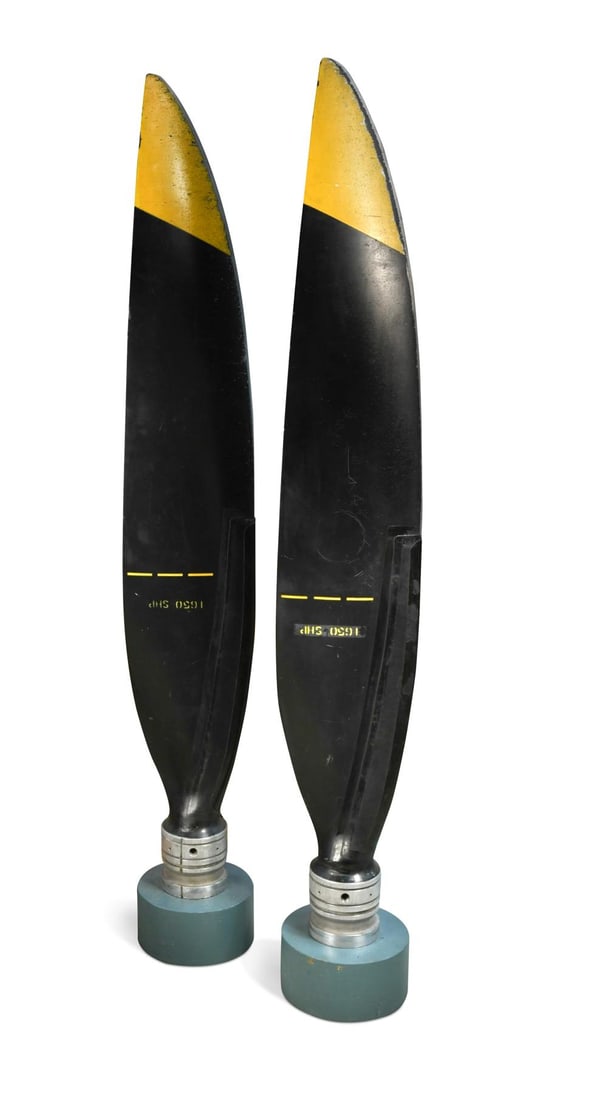 A Pair Of Mounted Aircraft Propeller Blades, Auction