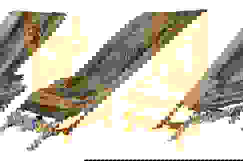 A Pair Of Carolean-style Carved Giltwood Wingback Armchairs, 19th ...