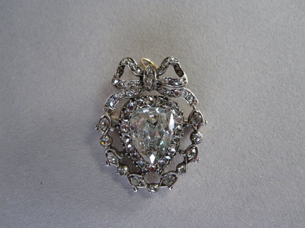 A late 19th or early 20th century pendeloque diamond