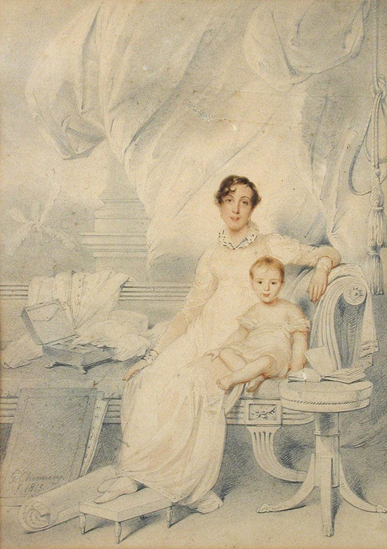 George Chinnery (British, 1748-1847) - Portrait of Mrs