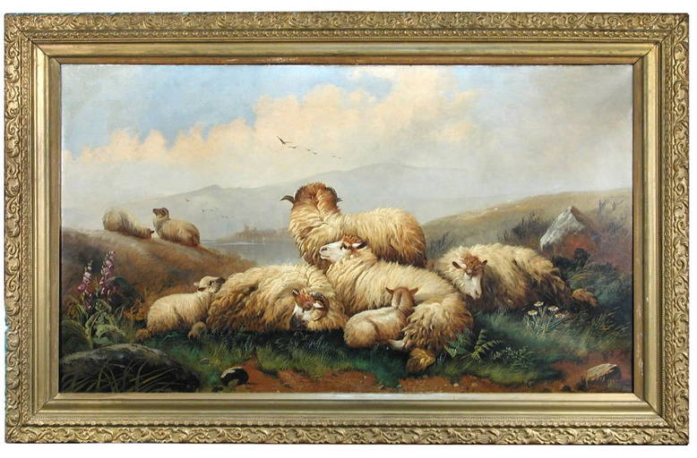 John W Morris (british, 1865 1924) Sheep Resting With
