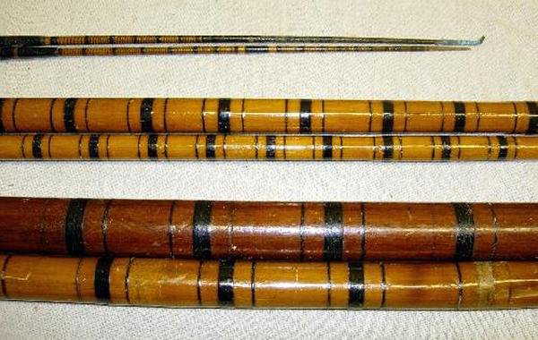 512: A SOWERBUTTS BAMBOO ROACH POLE WITH NICKEL SILVER