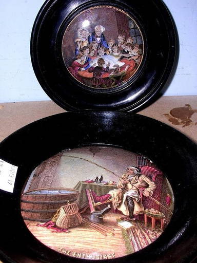 Two Pratt Ware Pot Lids