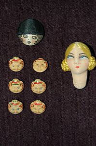 A Garter Button, 1920s, With Painted Satin Face;