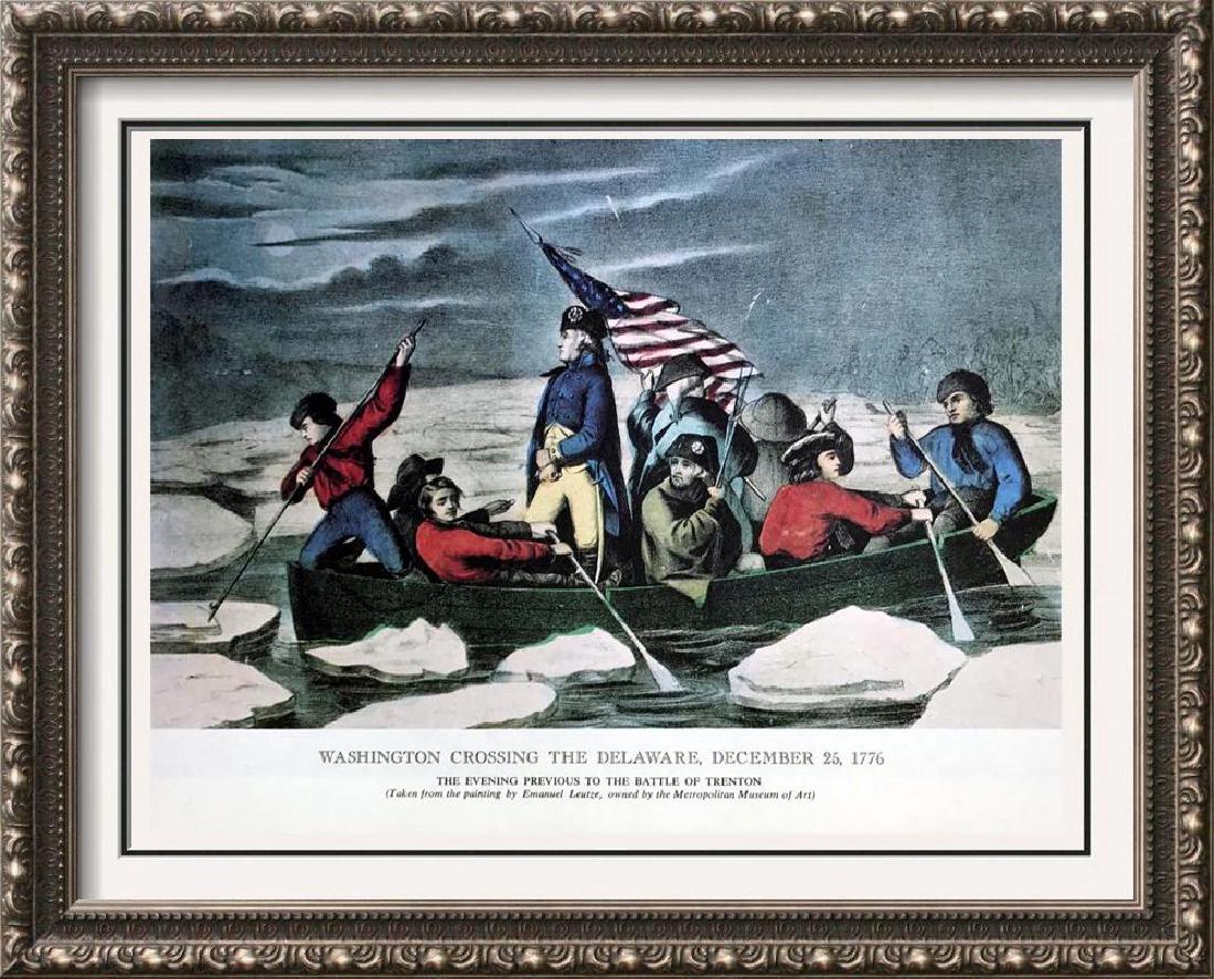 Washington Crossing The Delaware Color Lithographic