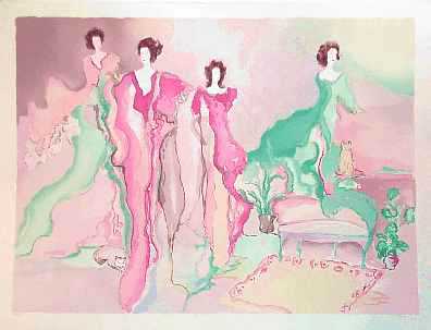 1045C: HUGE Signed Ltd Ed Bazinet Watercolor Style Art