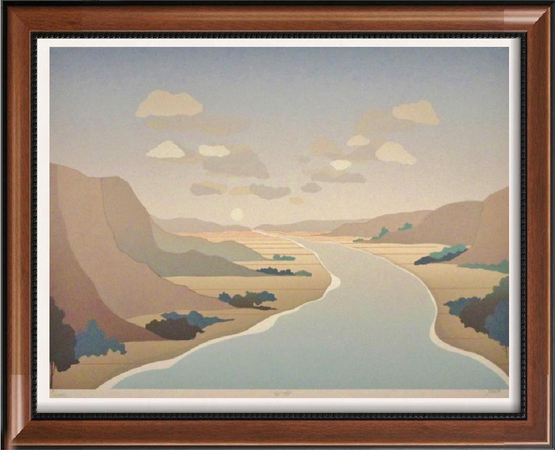 River Lithograph Colorful Stream Signed Limited Edition