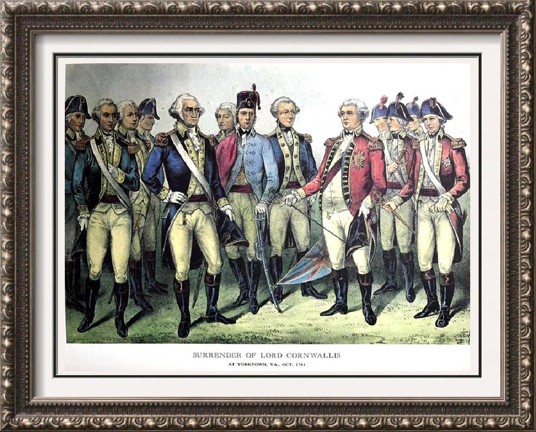 Surrender Of Lord Cornwallis Color Lithographic Fine