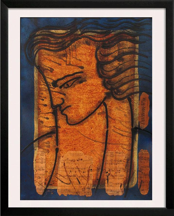 Mozart Hand Signed Original Painting 40x30 Canvas
