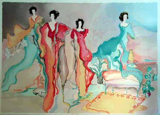 301045: HUGE SIGNED LTD ED BAZINET WATERCOLOR STYLE ART