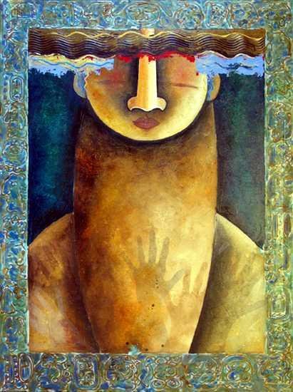 8370: HUGE GAYLORD PAINTING ON CANVAS SIGNED ORIGINAL