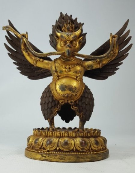 Chinese Bronze Tibet Buddhist Garuda statue